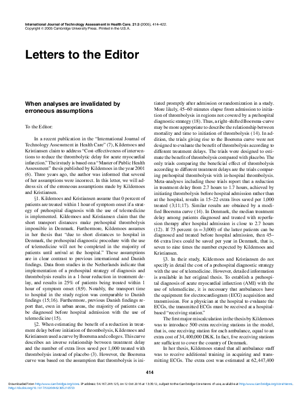(PDF) When analyses are invalidated by erroneous assumptions
