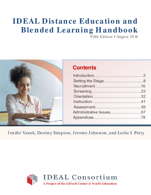 (PDF) IDEAL Distance Education and Blended Learning Handbook