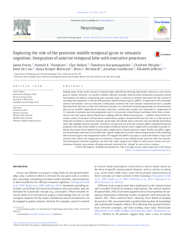 (PDF) Exploring the role of the posterior middle temporal gyrus in semantic cognition ...