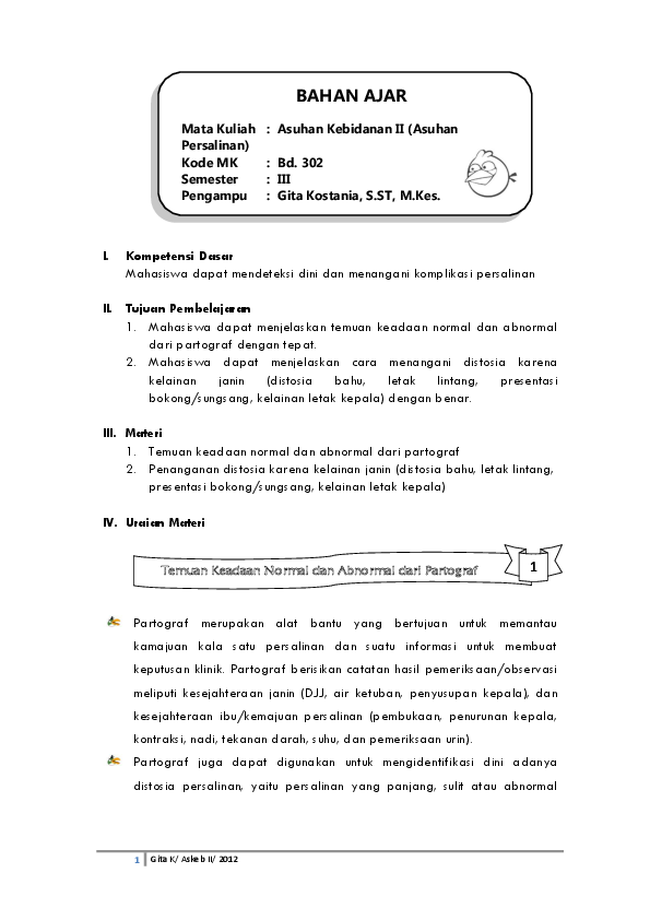 (PDF) Deteksi Dini Komplikasi Persalinan