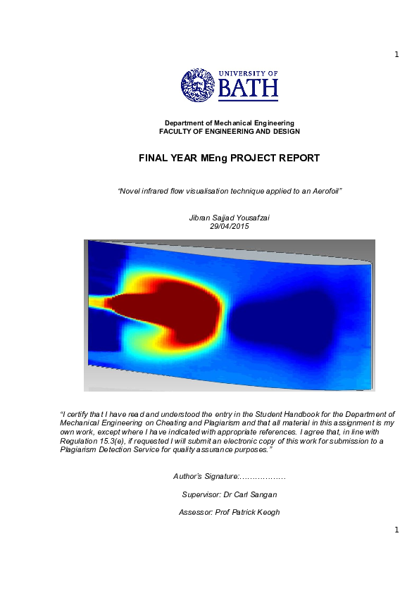 (DOC) Novel Infrared Flow visualisation technique applied to an ...