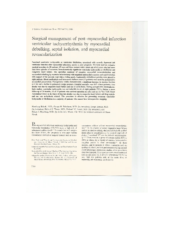 (DOC) Surgical management of post-myocardial infarction ventricular ...