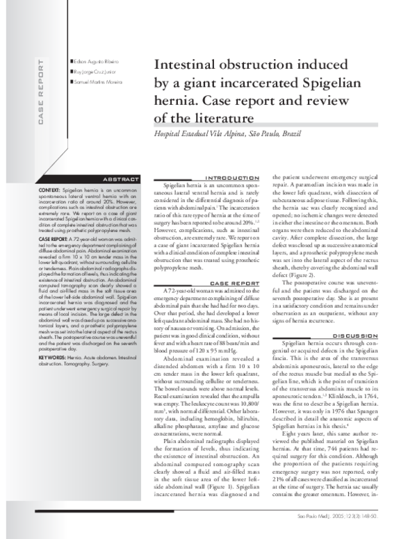 (PDF) Intestinal obstruction induced by a giant incarcerated Spigelian ...
