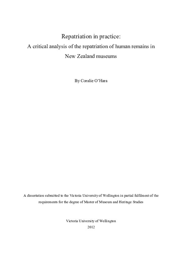 (PDF) Repatriation in practice: A critical analysis of the repatriation ...
