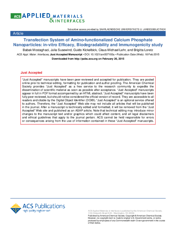 (PDF) Transfection system of amino-functionalized calcium phosphate nanoparticles: in vitro ...