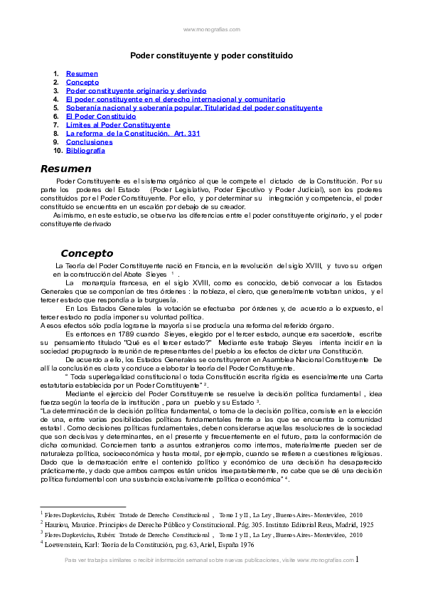 (DOC) Poder constituyente y poder constituido
