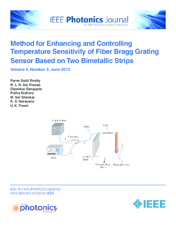 Pdf Method For Enhancing And Controlling Temperature Sensitivity Of Fiber Bragg Grating Sensor
