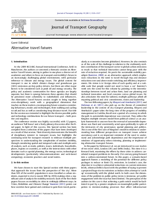 (PDF) Alternative travel futures