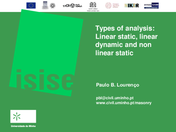 (PDF) Types of analysis: Linear static, linear dynamic and non linear static