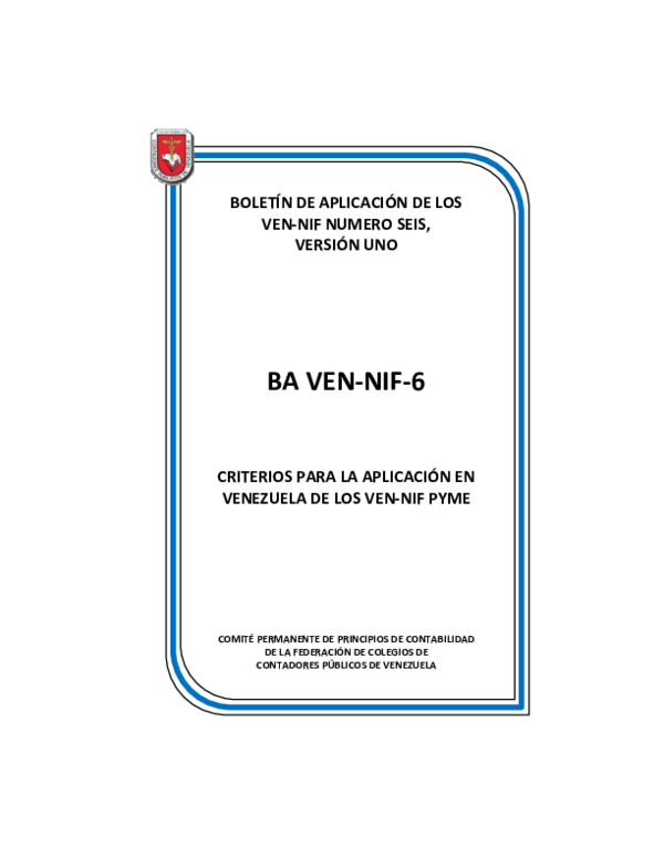 (PDF) BOLETÍN DE APLICACIÓN DE LOS VEN-NIF NUMERO SEIS, VERSIÓN UNO BA ...