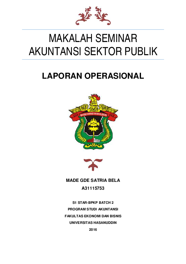Pdf Akuntansi Sektor Publik Laporan Operasional