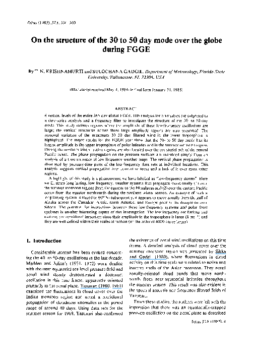 (PDF) On the structure of the 30 to 50 day mode over the globe during FGGE