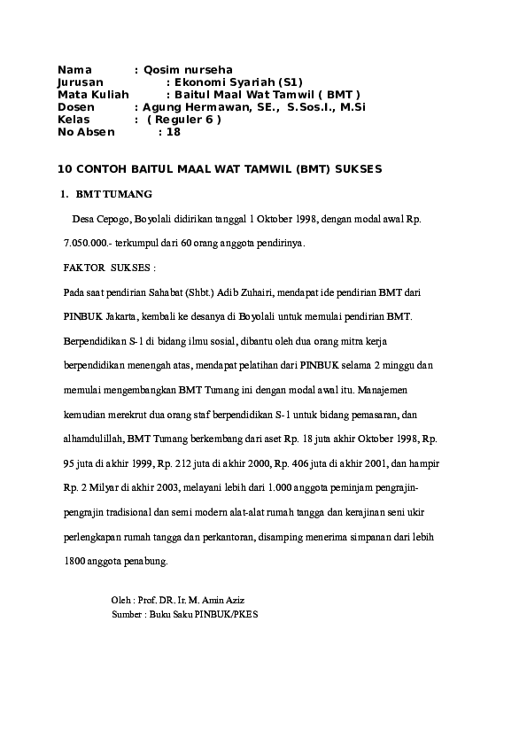 (DOC) Contoh bmt sukses
