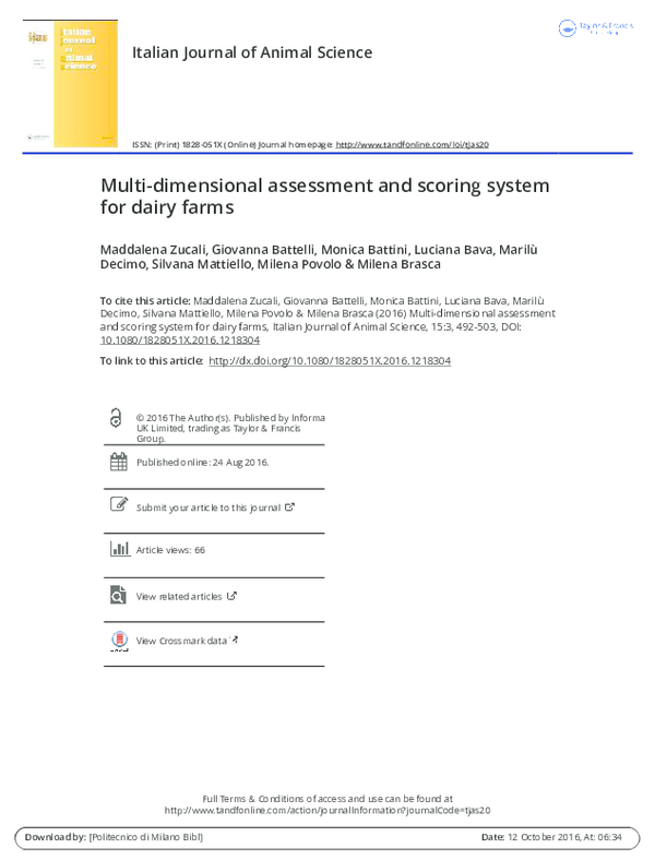 (PDF) Multi-dimensional assessment and scoring system for dairy farms