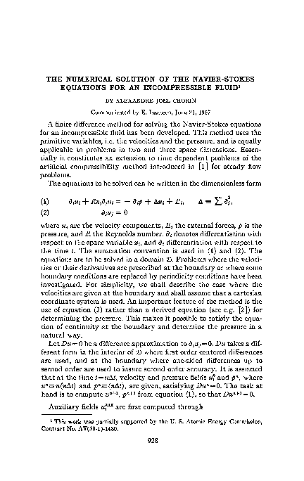 Pdf Numerical Solution Of Navier Stokes Equations For Two Dimensional