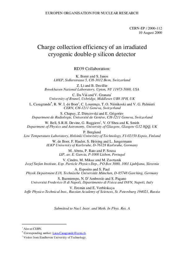 (PDF) Charge collection efficiency of an irradiated cryogenic double-p ...