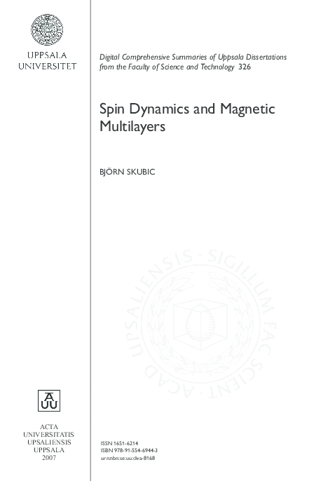 (PDF) Spin Dynamics and Magnetic Multilayers