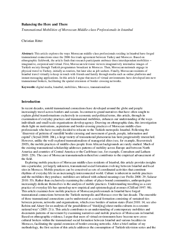 (PDF) Balancing the Here and There: Transnational Mobilities of ...