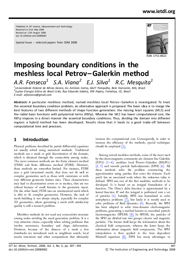 (PDF) Hybrid Meshless Method for Boundary Conditions in FEM