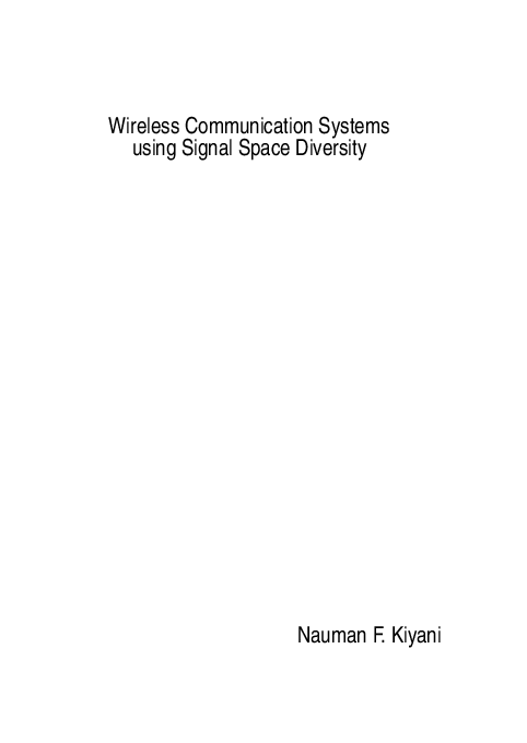 (PDF) Wireless communication systems using signal space diversity