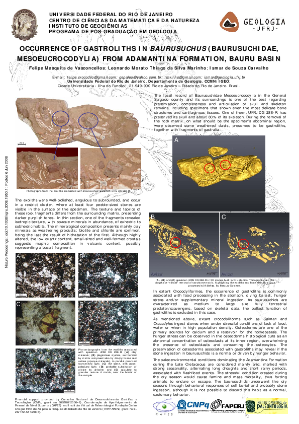 (PDF) Occurrence of Gastroliths in Baurusuchus (Baurusuchidae ...