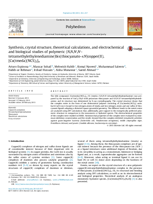 (PDF) Synthesis, Crystal Structure, Theoretical Calculation, Specific Heat Capacity, and ...