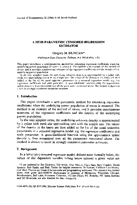 (PDF) A semi-parametric censored regression estimator (PDF) A semi-parametric censored regression estimator