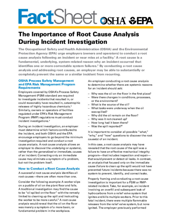 (PDF) FactSheet The Importance of Root Cause Analysis During Incident ...