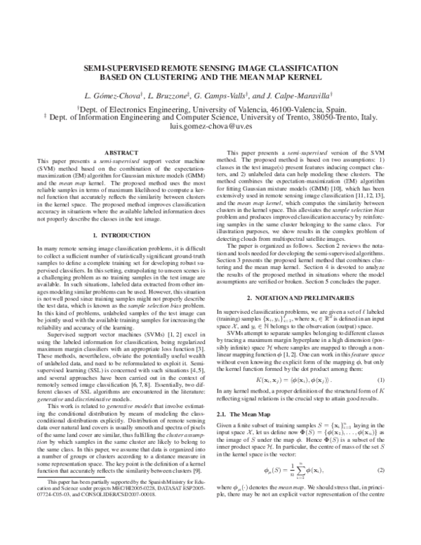 (PDF) Semi-Supervised Remote Sensing Image Classification based on Clustering and the Mean Map ...