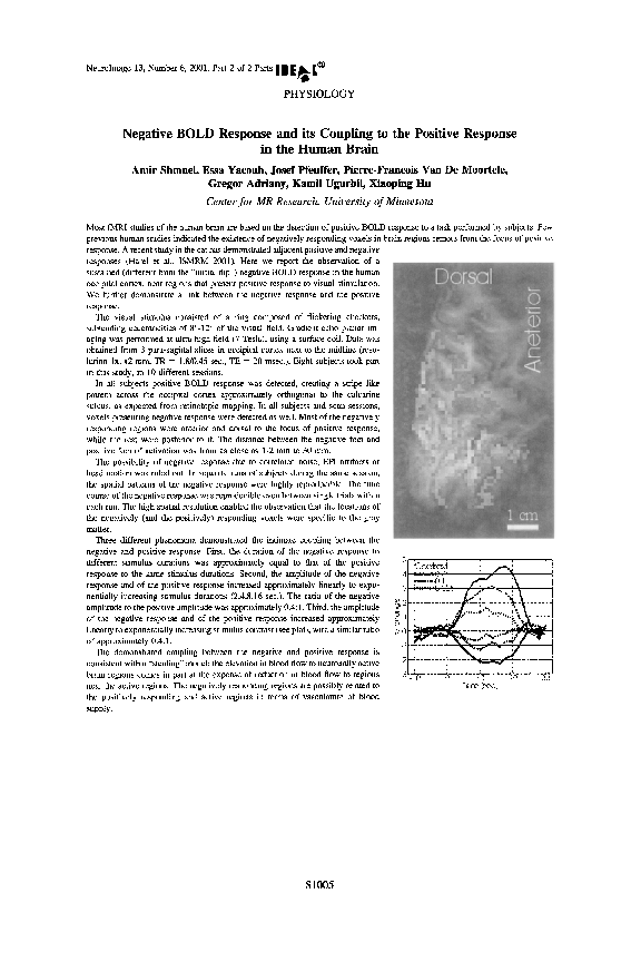 (PDF) Negative BOLD response and its coupling to the positive response ...