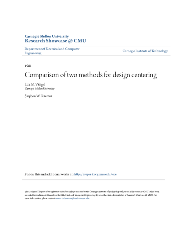 (PDF) Comparison of two methods for design centering