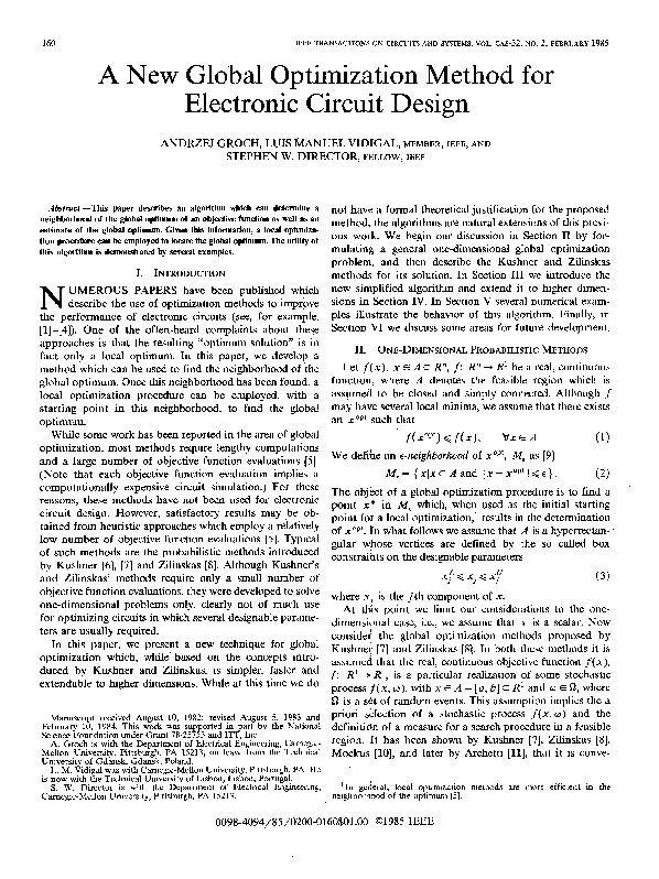 (PDF) A new global optimization method for electronic circuit design