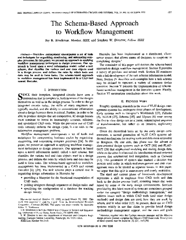 (PDF) The schema-based approach to workflow management