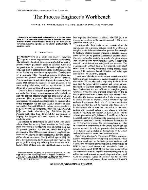 (PDF) The process engineer's workbench