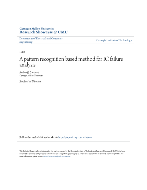 (PDF) A Pattern Recognition Based Method for IC Failure Analysis