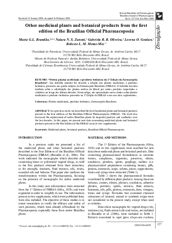 (PDF) Other medicinal plants and botanical products from the first ...