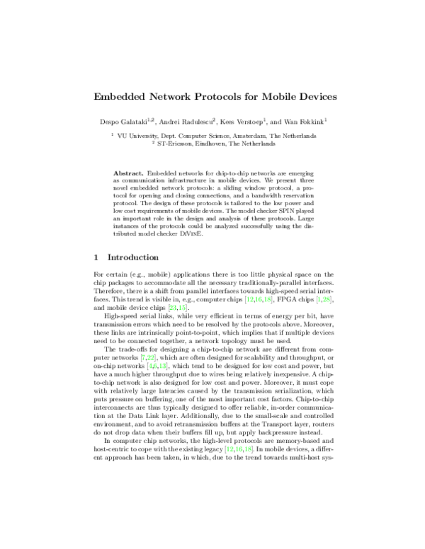 (PDF) Embedded network protocols for mobile devices | Kees Verstoep ...