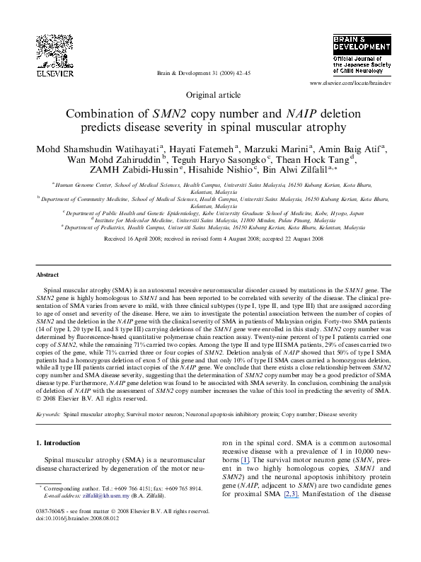 (PDF) Combination of SMN2 copy number and NAIP deletion predicts ...