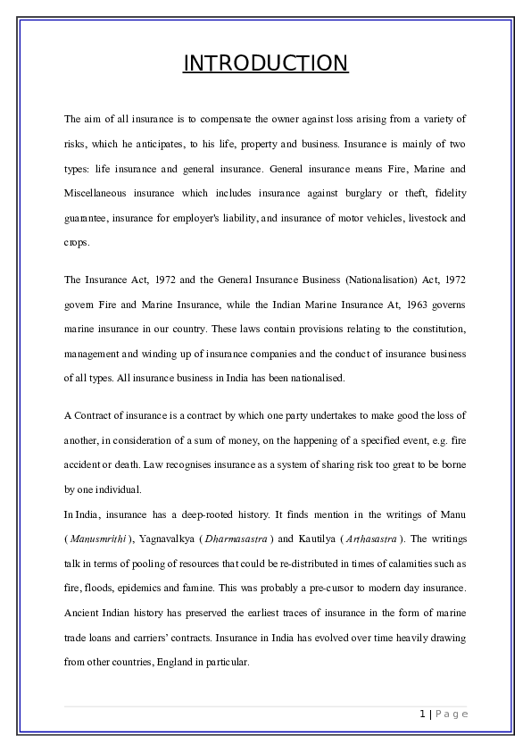 (DOC) INSURANCE PROJECT