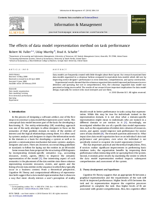 (PDF) The effects of data model representation method on task performance