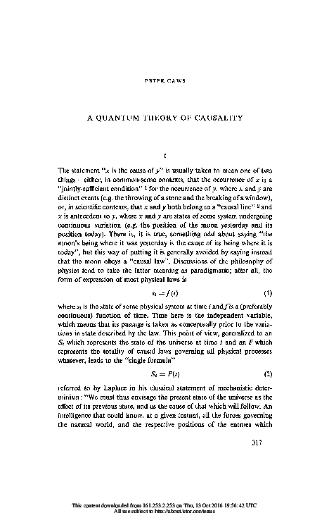 (PDF) A Quantum Theory of Causality