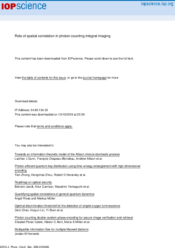 (PDF) Role of spatial correlation in photon-counting integral imaging