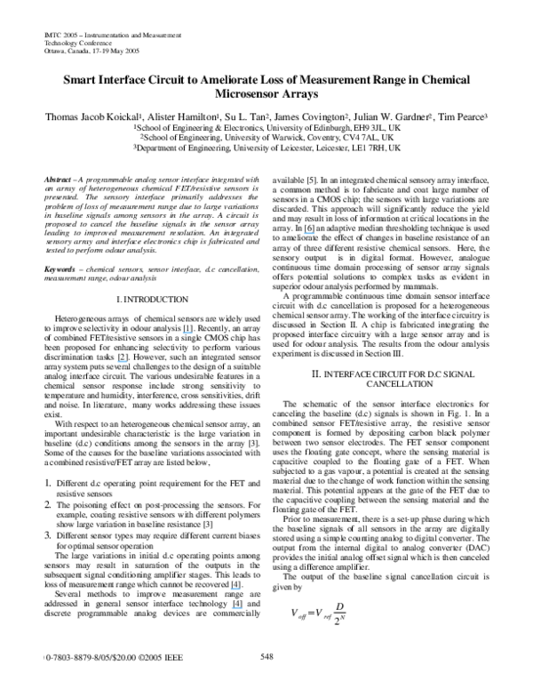 (PDF) Smart Interface Circuit to Ameliorate Loss of Measurement Range in Chemical Microsensor Arrays