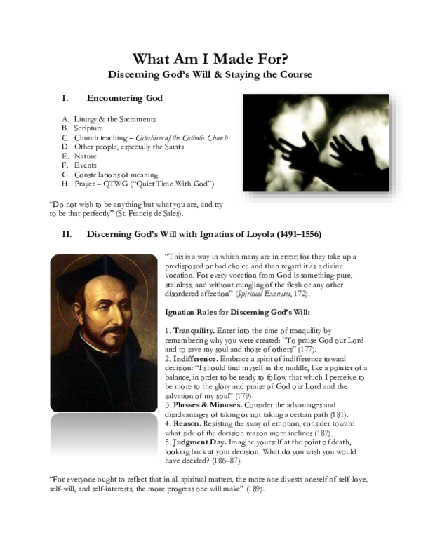 Pdf Discerning Gods Will According To Ignatian Spirituality