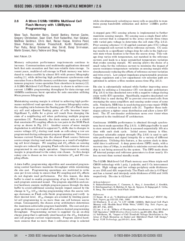 (PDF) A 90 nm 512 Mb 166 MHz multilevel cell flash memory with 1.5 ...