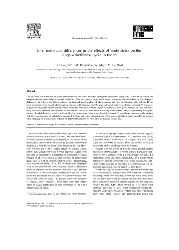(PDF) Inter-individual differences in the effects of acute stress on ...