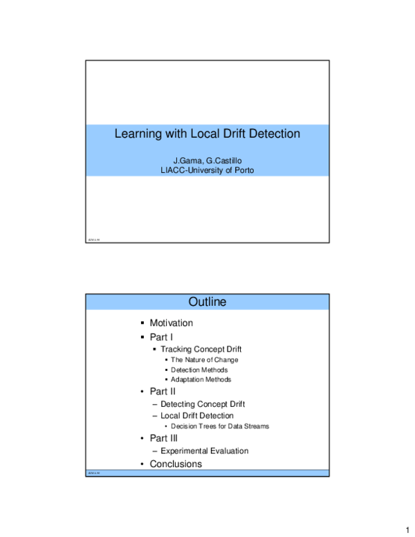 (PDF) Learning with Local Drift Detection