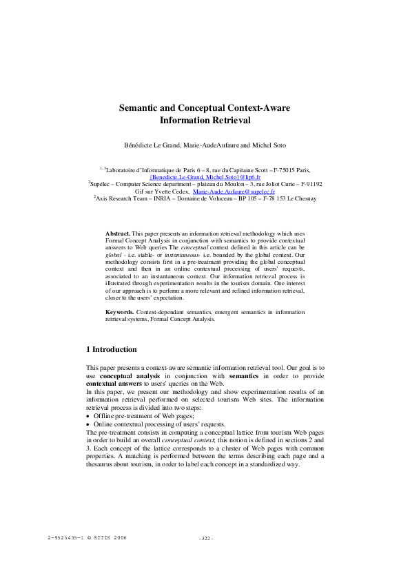 (PDF) Semantic and Conceptual Context-Aware Information Retrieval