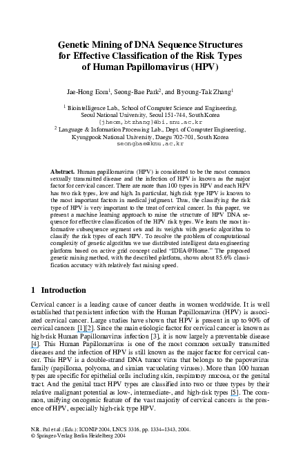 (PDF) Genetic Mining of DNA Sequence Structures for Effective Classification of the Risk Types ...