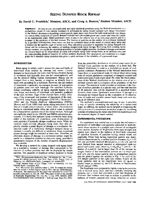 (PDF) Sizing Dumped Rock Riprap | David Froehlich - Academia.edu